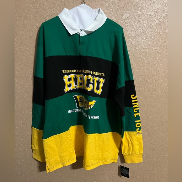 Cross Colours | Shirts | Cross Colours X Hbcu Pennant Rugby Shirt Sz 2x ...